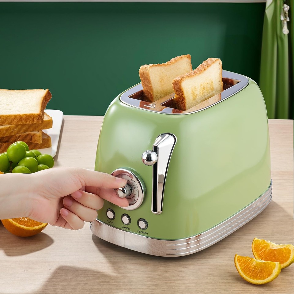 Toaster Retro 2 Slice, Vintage Toaster, Green Toaster, With Stainless ...