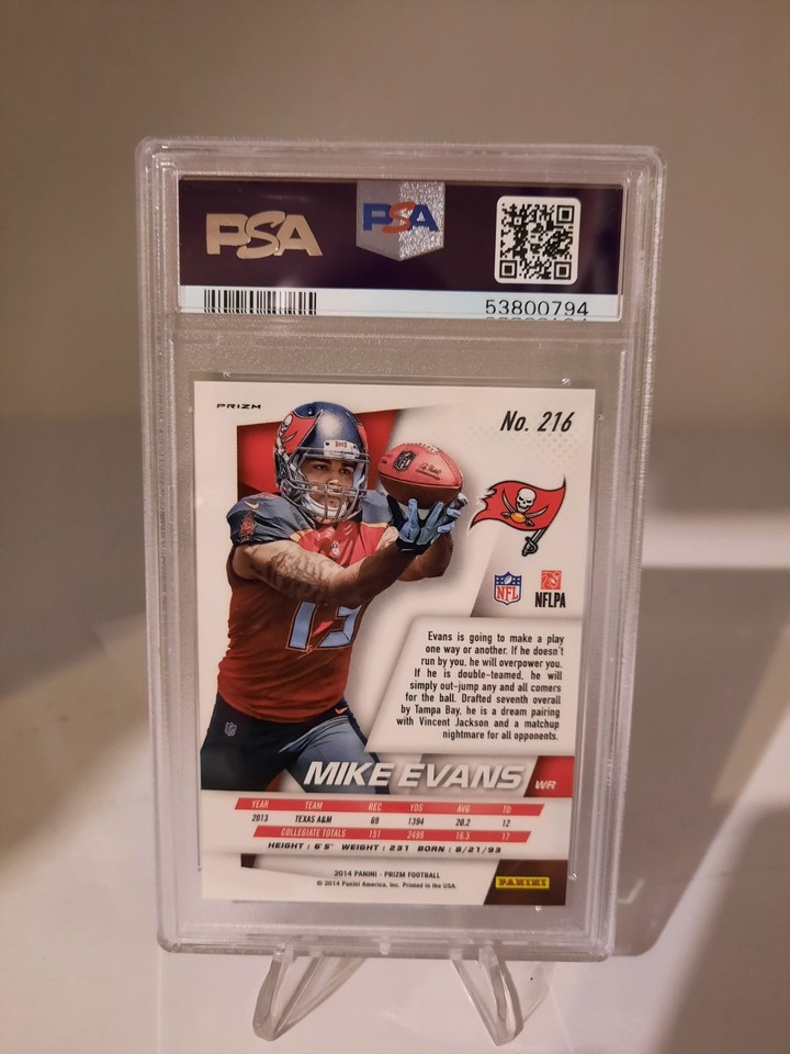 2014 Prizm SILVER REFRACTOR Bucks MIKE EVANS Rookie RC Football Card ...