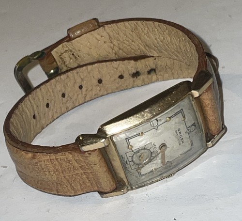 GRUEN 1940s Veri Thin Precision 10k GF Mens Swiss Watch Pyramid Crystal ...