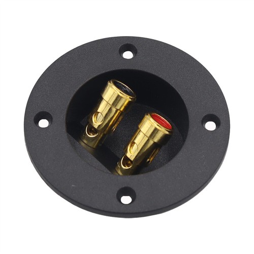 1x Double Binding Round Plate Push Spring Loaded Jacks Speaker Box ...
