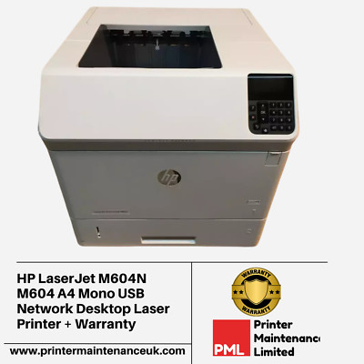 HP LaserJet M604N M604 A4 Mono USB Network Desktop Laser Printer ...