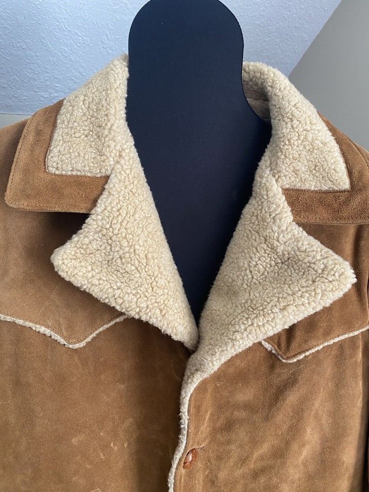 Vintage SCHOTT M 40 Brown Leather RRL Shearling Fur Suede Leather ...