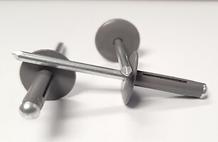 Gray 3/16" Large Head Tri-Fold Exploding Aluminum Mandrel Pop Rivets 25 ...