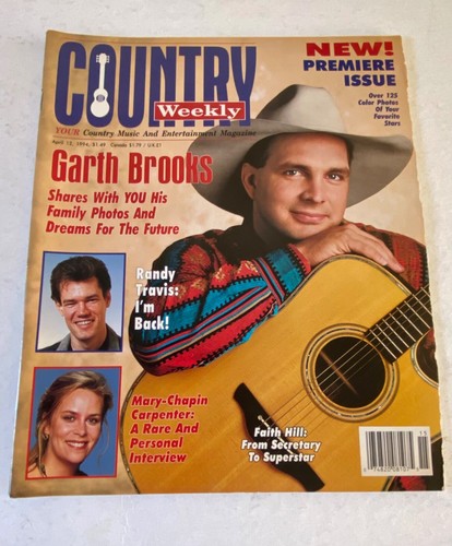 Country Weekly Magazine Premiere Issue April 12 1994 Garth Brooks ...