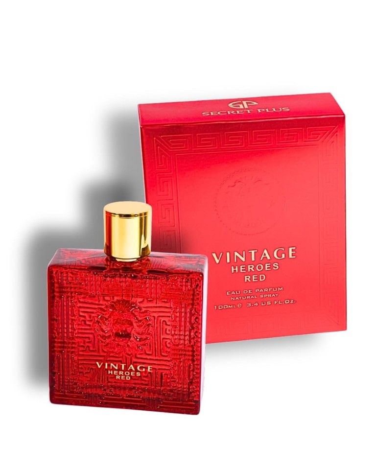 Secret Plus Vintage Heroes Red Cologne for Men 3.4oz 100ml Eau de ...