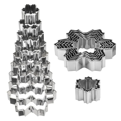 Snowflake Set - 3D Christmas Tree & Snowflake Cookie Cutters - 9 Piece ...