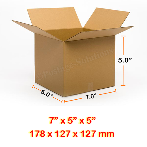 7x5x5 Inches Single Wall Brown Corrugated Cardboard Postal Mailing ...