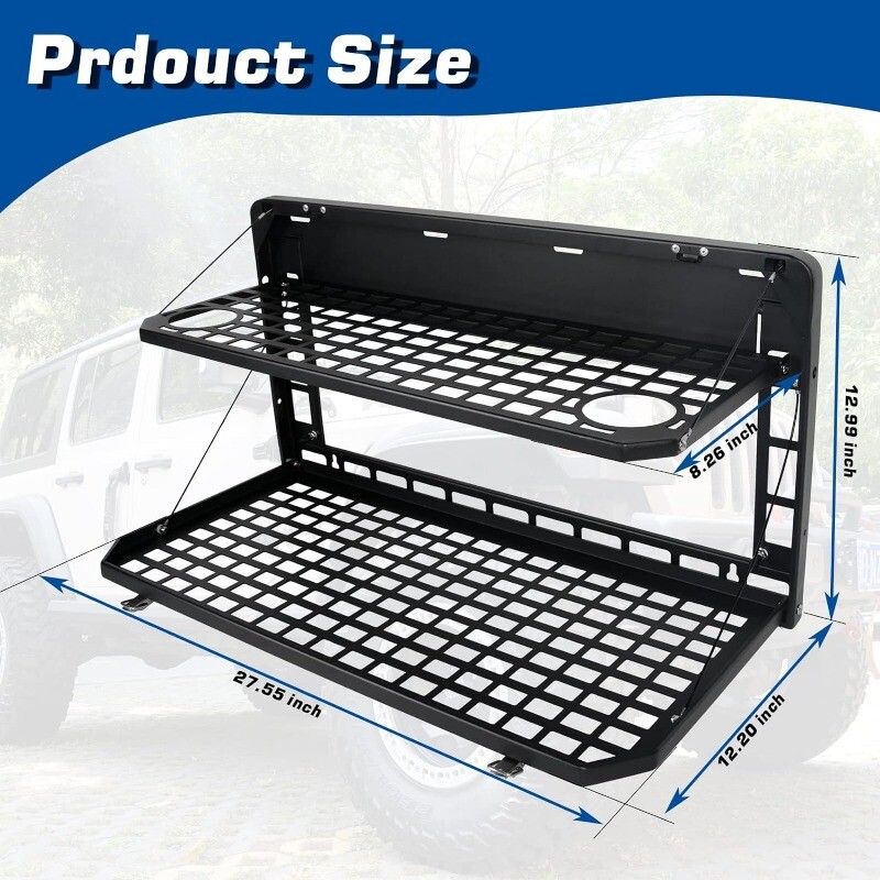 Rear Tailgate Table Foldable Panel for 2007-2024 Jeep Wrangler JK & JL ...
