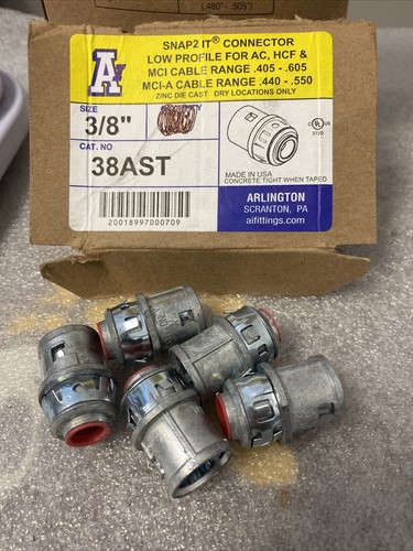LOT OF 5 ARLINGTON SNAP2 IT 3/8" CONNECTOR 38AST USA MADE | eBay