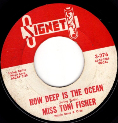 Miss Toni Fisher – How Deep Is The Ocean 1960 Signet Pop Strong VG ...