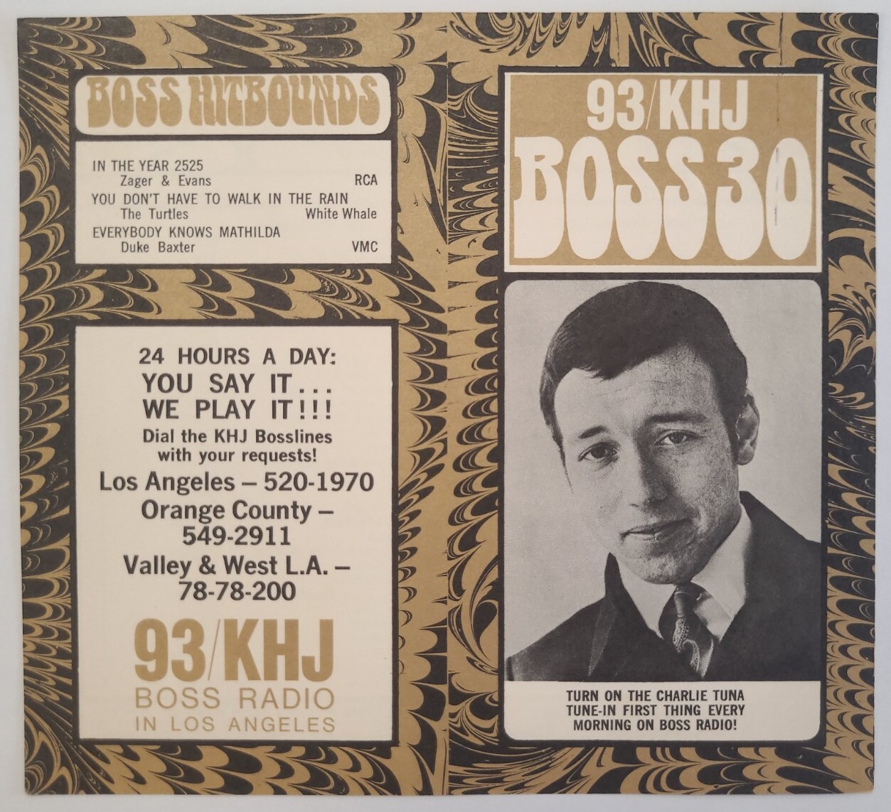 1969 93 KHJ Boss Radio Hitbounds Los Angeles Survey Zager & Evans ...