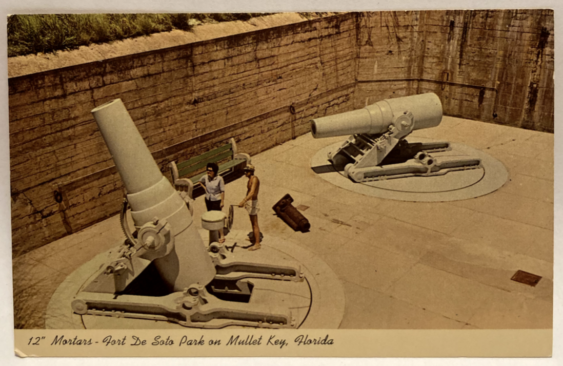 Mortars, Fort De Soto Park on Mullet Key, Florida FL Vintage Postcard ...