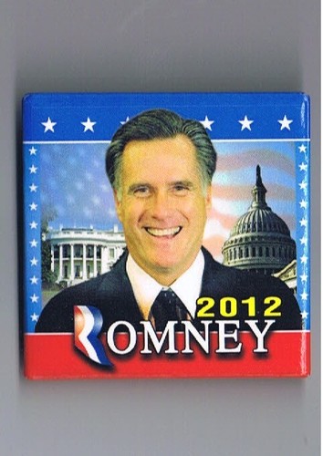 Mitt Romney President 2012 Political Campaign Pinback Button White ...