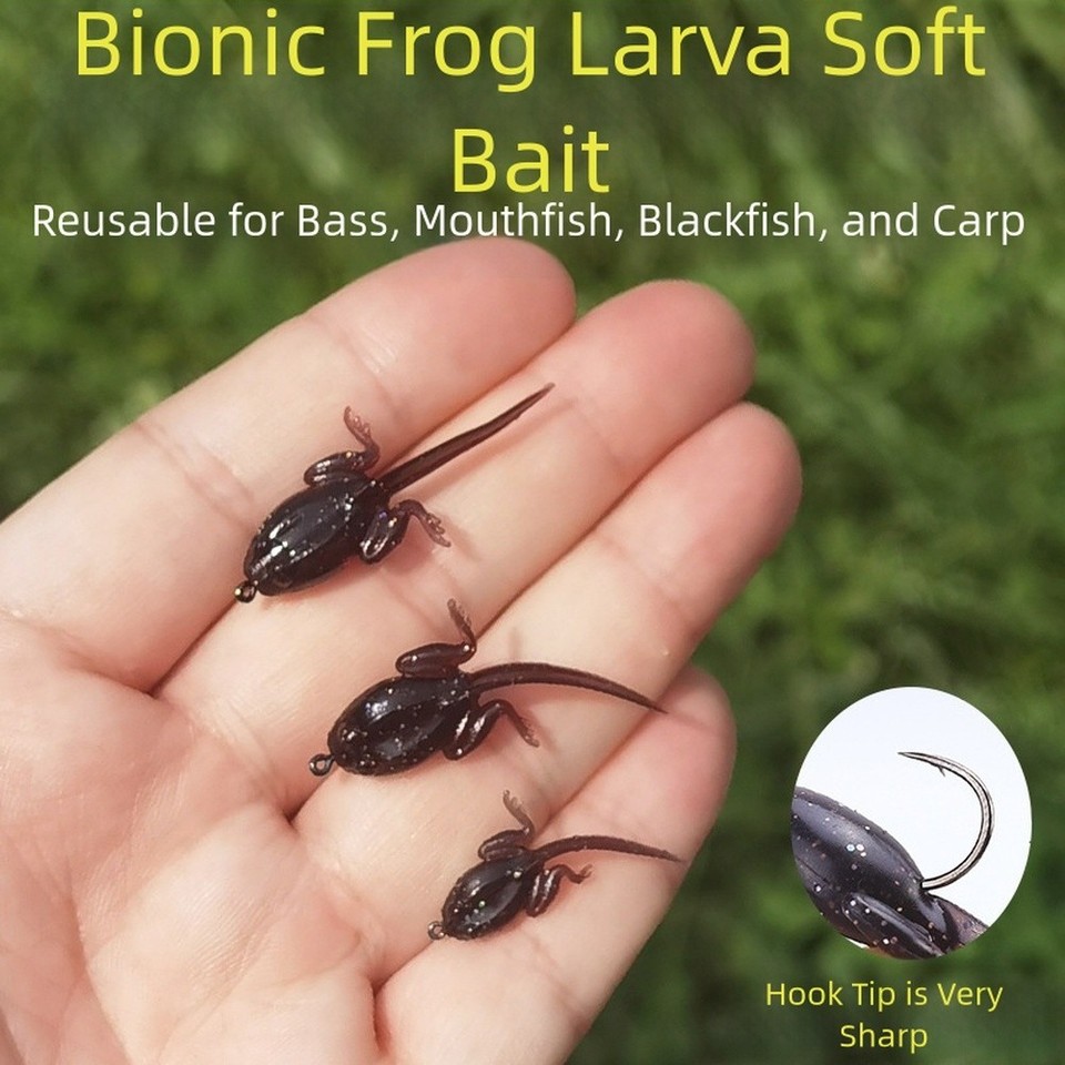 Pre Rigged Tadpole Soft Lure for Bass Trout Fishing Topwater Floating ...