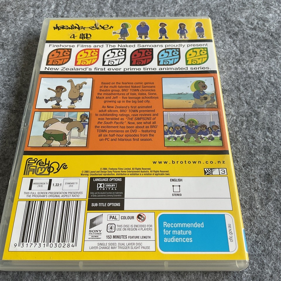 Bro Town DVD Season 1 Comedy Animation Satire New Zealand Region 4 TV ...