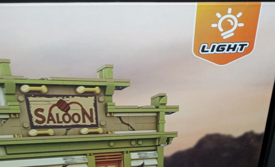INSOON 2056 PCS Western Saloon Construction Mini Building Kit LED Light ...