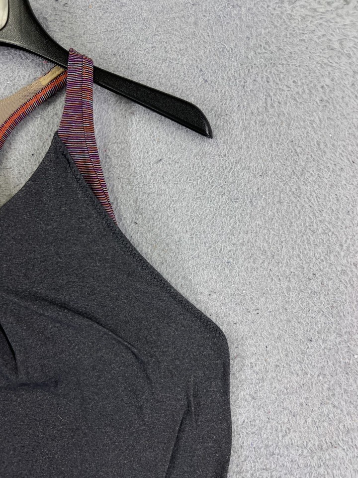 Lululemon Shirt Women 6 Gray Practice Freely Tank Luon Fabric Built In ...
