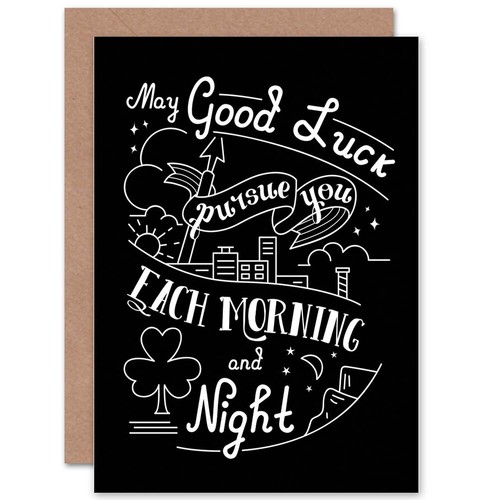 Quote Motivation Irish Good Luck Toast Blank Greeting Card With ...