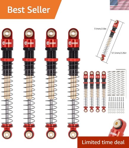 Upgraded 51mm Red Damper Shocks with Dual Spring Rates for Axial AX24 ...