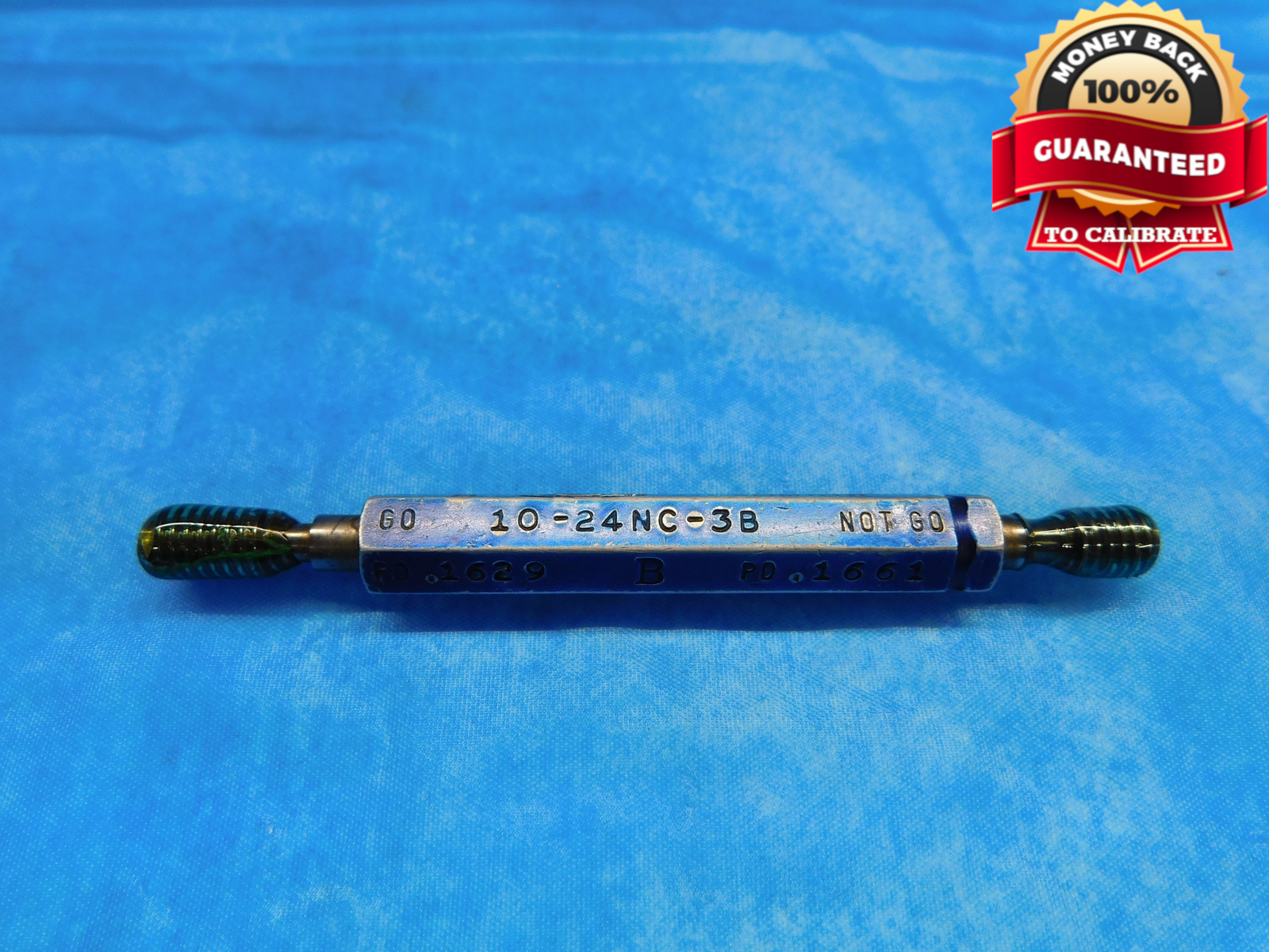 10 24 NC 3B THREAD PLUG GAGE #10 .190 GO NO GO P.D.'S = .1629 & .1661 ...