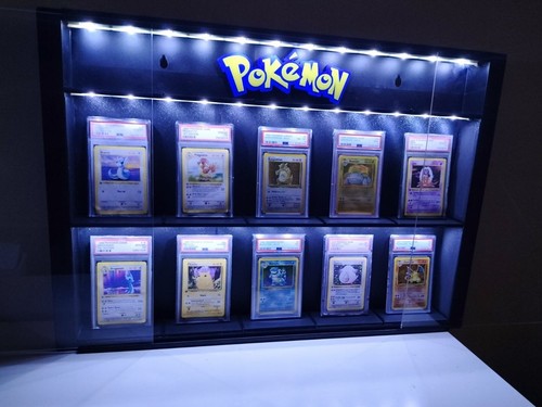 Custom Graded Card Display Case For Pokemon LED lights Wall Cabinet ...