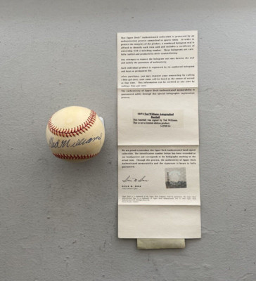 1993 Upper Deck Authenticated Ted Williams Autographed Baseball w/ COA ...