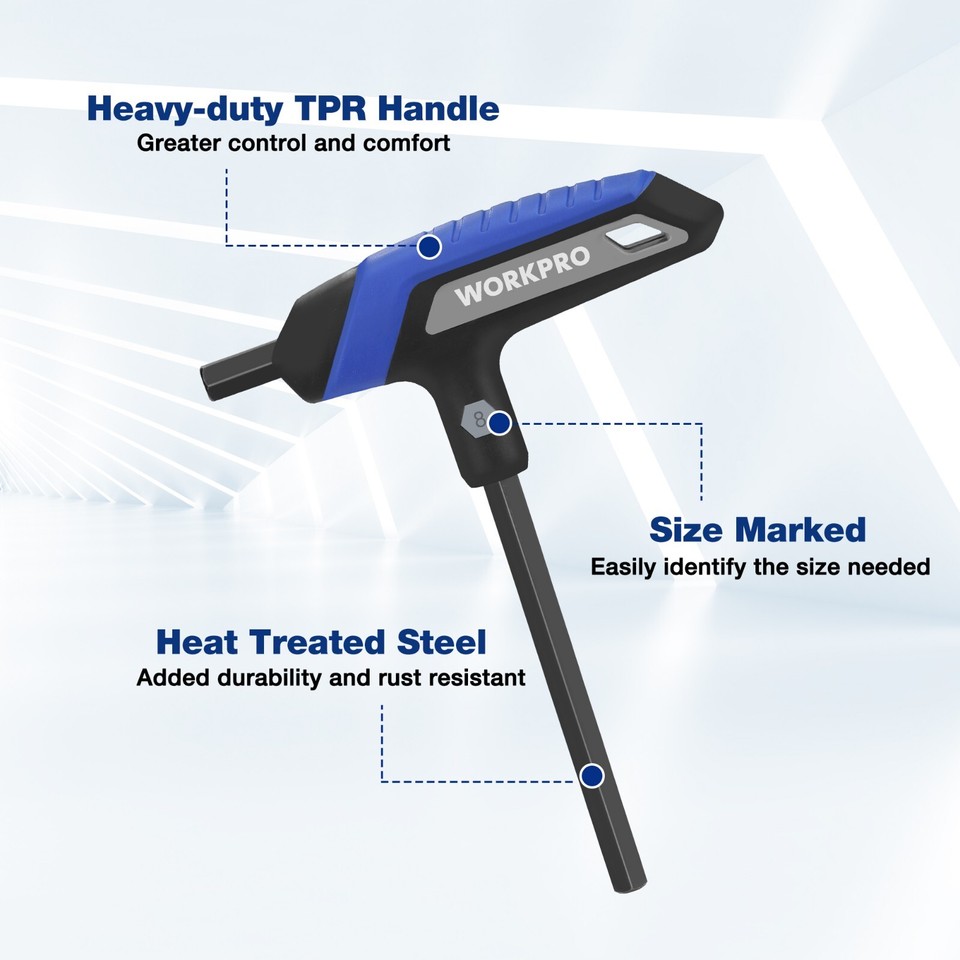 14-Piece T-Handle Allen Wrench Set, Metric & SAE T Handle Hex Key with ...