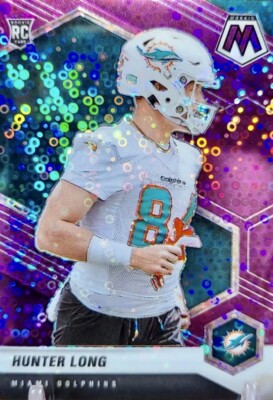 2021 Mosaic #384 Hunter Long Miami Dolphins NFL Rookie RC No Huddle ...