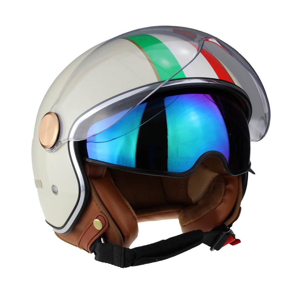 Motorcycle Scooter Open Face Crash Helmet ViPER RSV19 Motorbike Jet ...