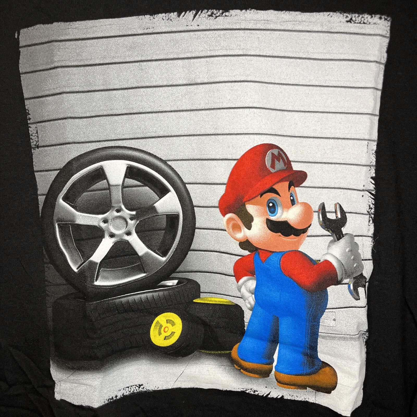 SUPER MARIO WRENCH MECHANIC TIRE Men's Size Large Bla… - Gem