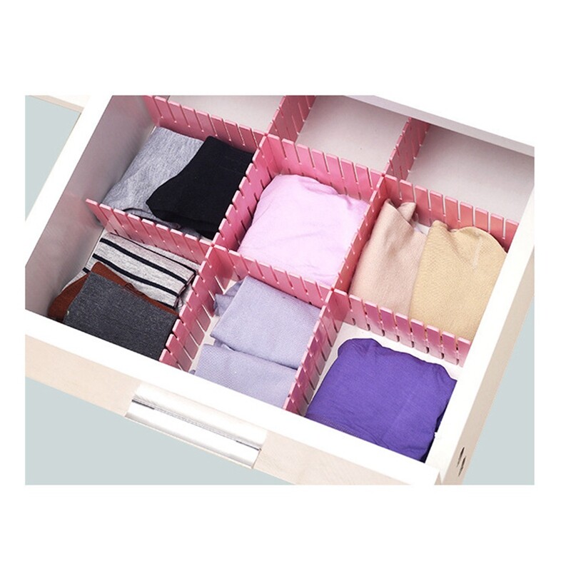 4Pcs DIY Plastic Drawer Grid Separator Divider Partition Storage ...