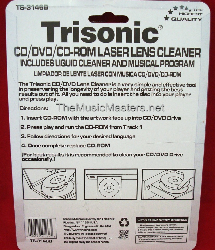 DVD VCD CD CD-ROM LENS CLEANER KIT ROM PLAYER CLEANING TV GAME WET/DRY ...