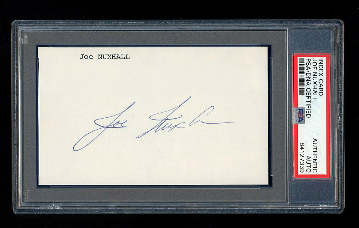 JOE NUXHALL SIGNED MINT INDEX CARD PSA/DNA AUTOGRAPHED CINCINNATI REDS ...