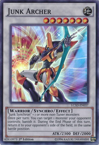 Near Mint, English - 1 x YGO Junk Archer - LC5D-EN037 - Super Rare ...