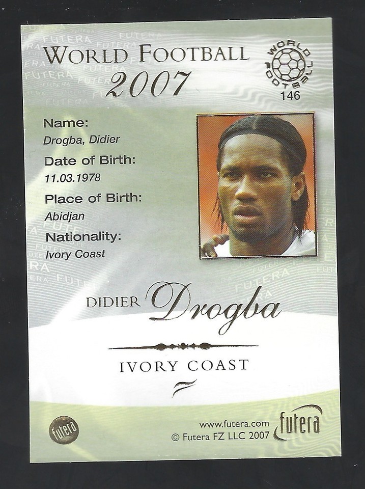 FUTERA WORLD FOOTBALL 2007 - DIDIER DROGBA - CHELSEA & IVORY COAST TEAM ...