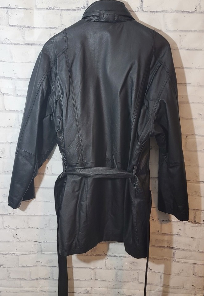 Vintage G-III Leather Belted Jacket Large | eBay