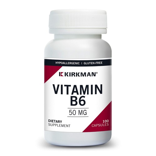 Kirkman Vitamin B-6 50 mg - Hypoallergenic || 100 Vegetarian Capsules ...