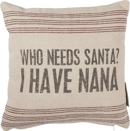 Primitives By Kathy Small Throw Pillow Santa Nana Holiday Christmas ...