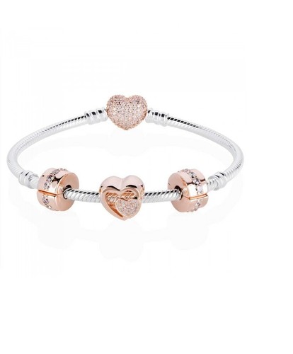 NEW Authentic PANDORA Rose 14k Gold Sparkling Row CZ Clip Charm Pendant ...