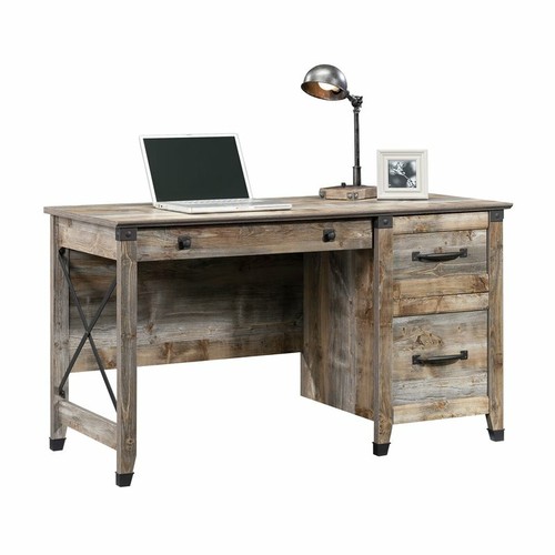 Sauder Carson Forge Engineered Wood Desk in Rustic Cedar Brown | eBay