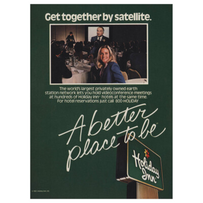 1983 Holiday Inn: Get Together By Satellite Vintage Print Ad | eBay
