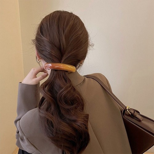 PVC Spring Clip Elliptical Large Hairpin Leopard Print Hair Clip Female ...