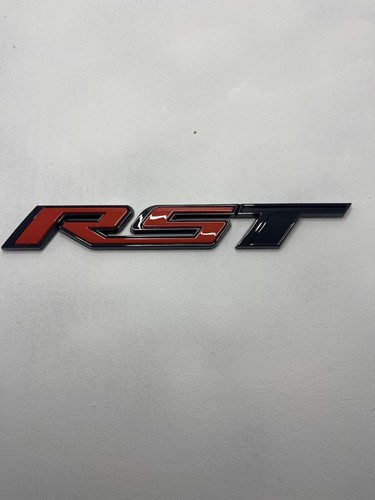 1PC Tailgate RST Emblem Fit 2021-2023 Chevy Sliverado Badge Gloss Black ...