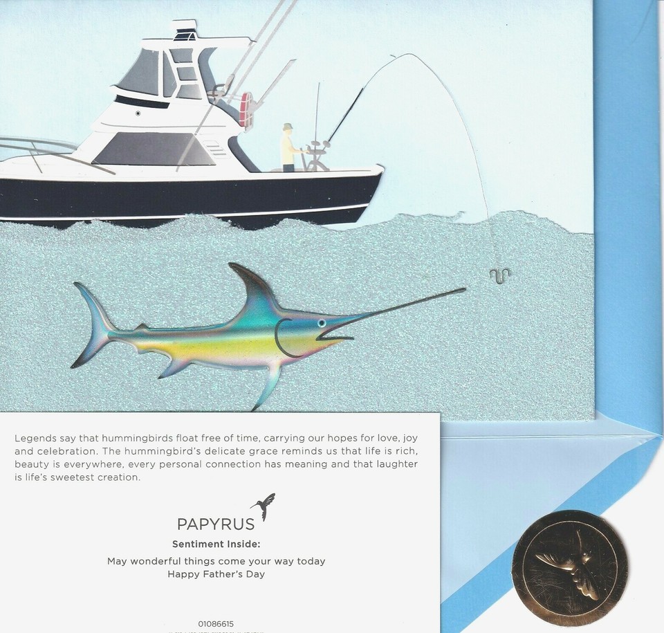 PAPYRUS FATHER'S DAY CARD NIP (MSRP $6.95) SWORDFISH CARD (Q17) | eBay