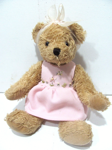 Boyle 12" Light Brown Plush Jointed Teddy Bear with Original Dress ...