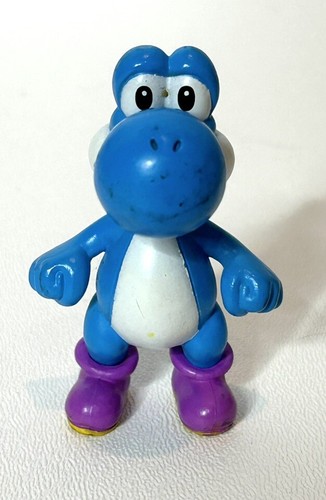 2007 Nintendo Yoshi Blue Yoshi Mini Figure 2.5" Super Mario Bros ...
