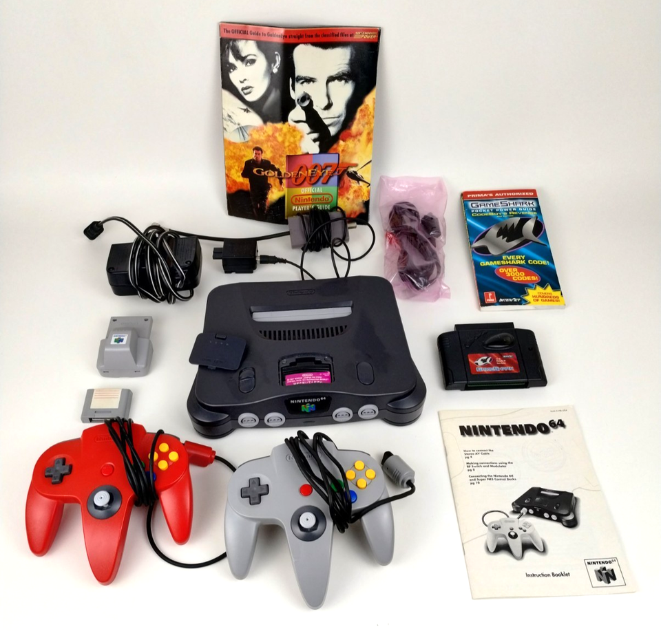 Nintendo 64 N64 Console Manual Gameshark lot All Original Tested W ...