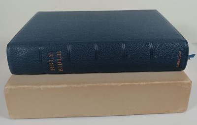Bible KJV Cambridge Blue Leather 1930s Cameo 16mo. + vintage Harrods ...