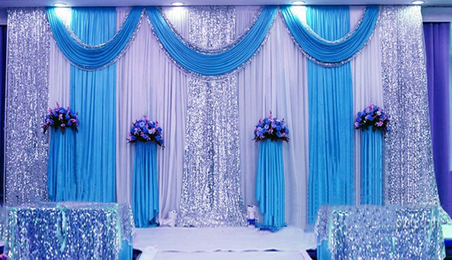 Silver And Blue Wedding Background