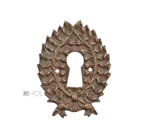 Antique Bronze Furniture Key Plate Wreath Key Rosette 56Mm | eBay UK
